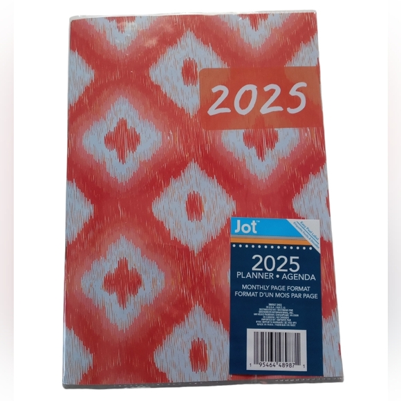 Jot | Office | Jot 225 Monthly Planner Red Orange Light Blue Nwt | Poshmark